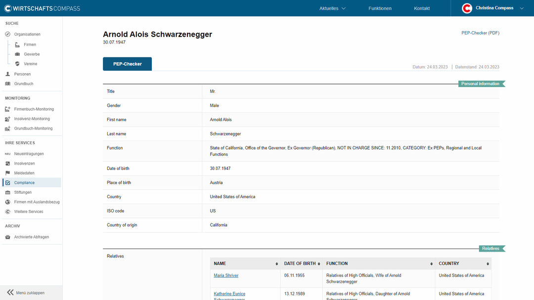 PEP Abfrage für Ihre KYC und Due Dilligence Anforderungen